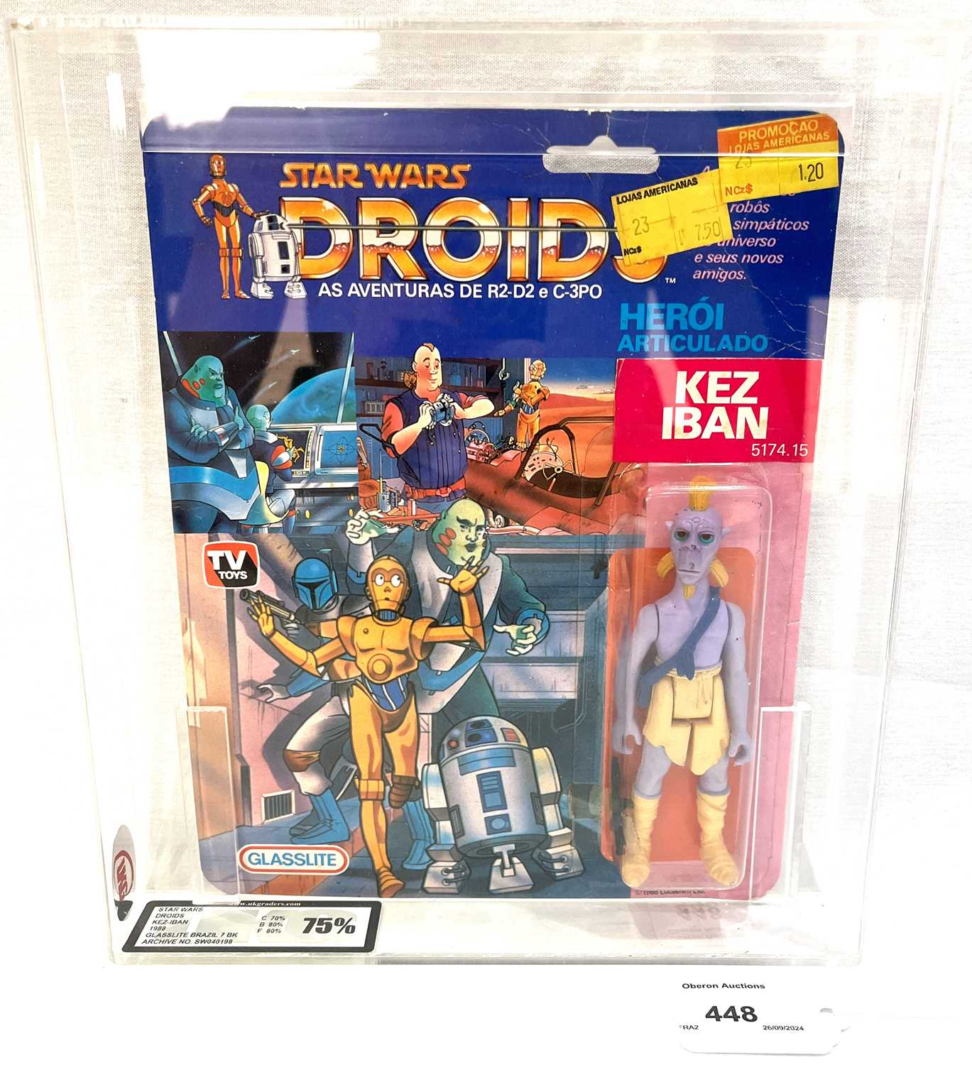 Lot 448 - Glasslite Brazil Star Wars vintage Droids